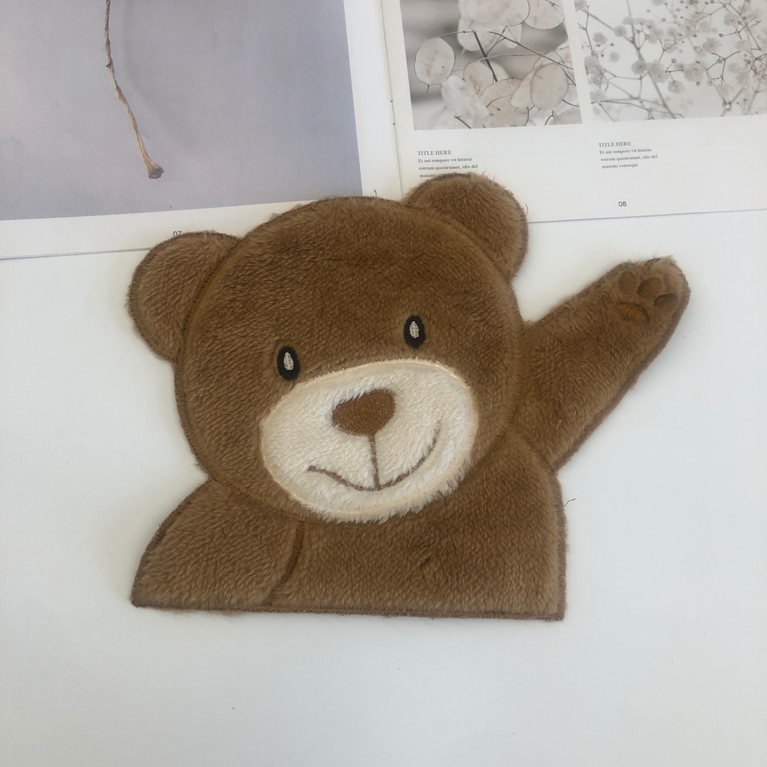 Absolutely Beautiful Plush Cloth Bear Patch Decal Embroidery Seamless ...