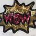 Gold Wow Letter Sequin Patch Decal Sweater T-shirt Decorative Ironing ...
