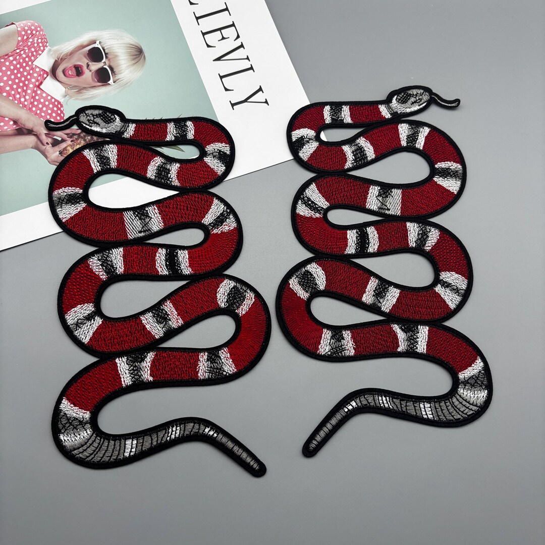 Snake Patch, Embroidered Snake Patch, Embroidered Snake Patch, Fabric ...