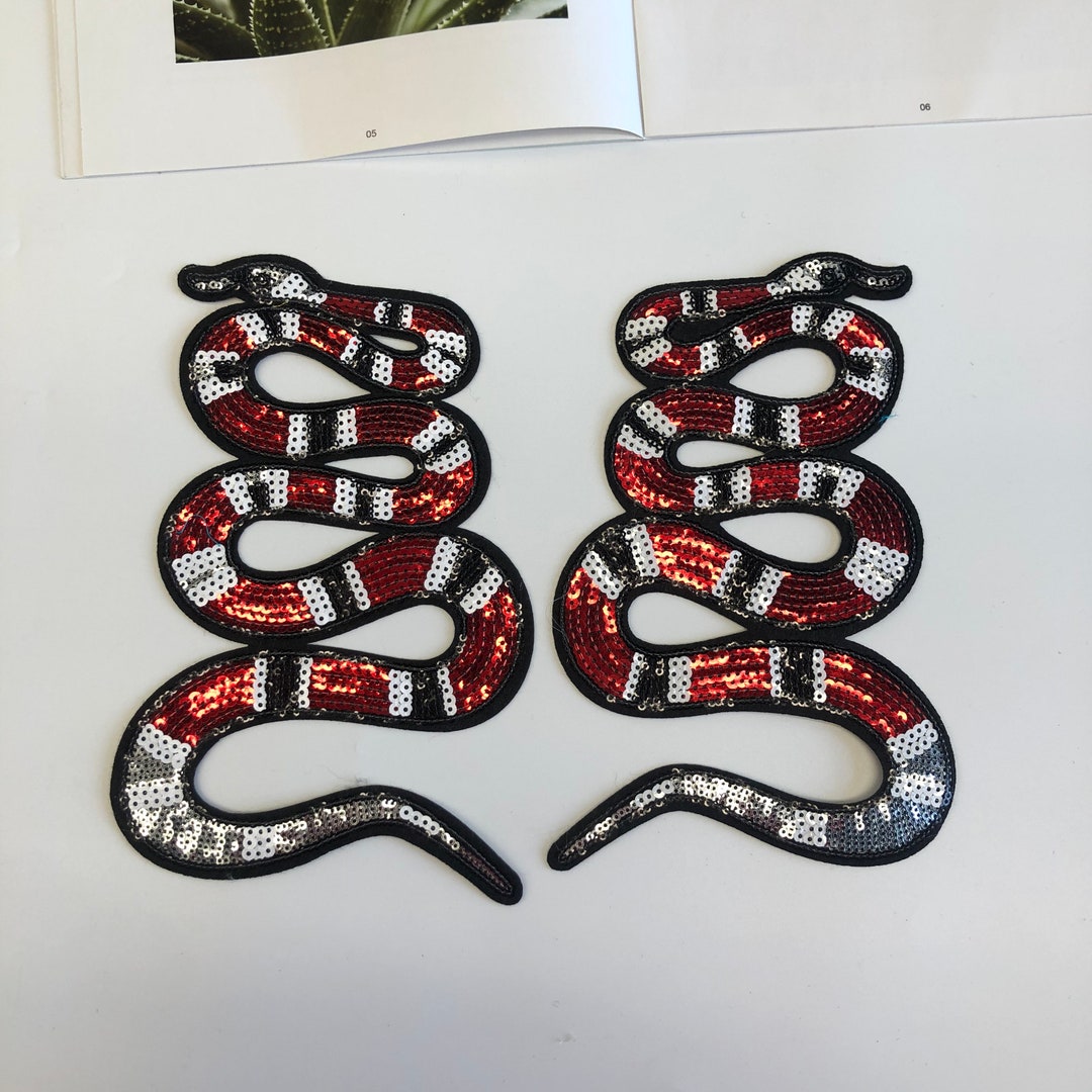 Snake Sequin Patch, Iron Patch, Snake Embroidery Patch, Snake Decal ...