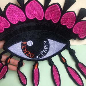 Embroidered Eye Patch, Pink Large Eye Patch, Embroidered Patch, Patch ...