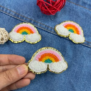 Rainbow Snow Neil Patch, Self-adhesive Rainbow Snow Neil Gold Glitter ...