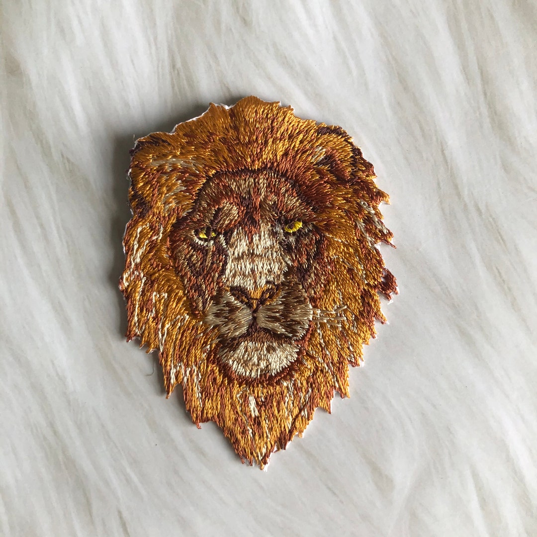 Forest Lion Patch, Lion Head Ironing Patch, Embroidery Stitched Patch ...
