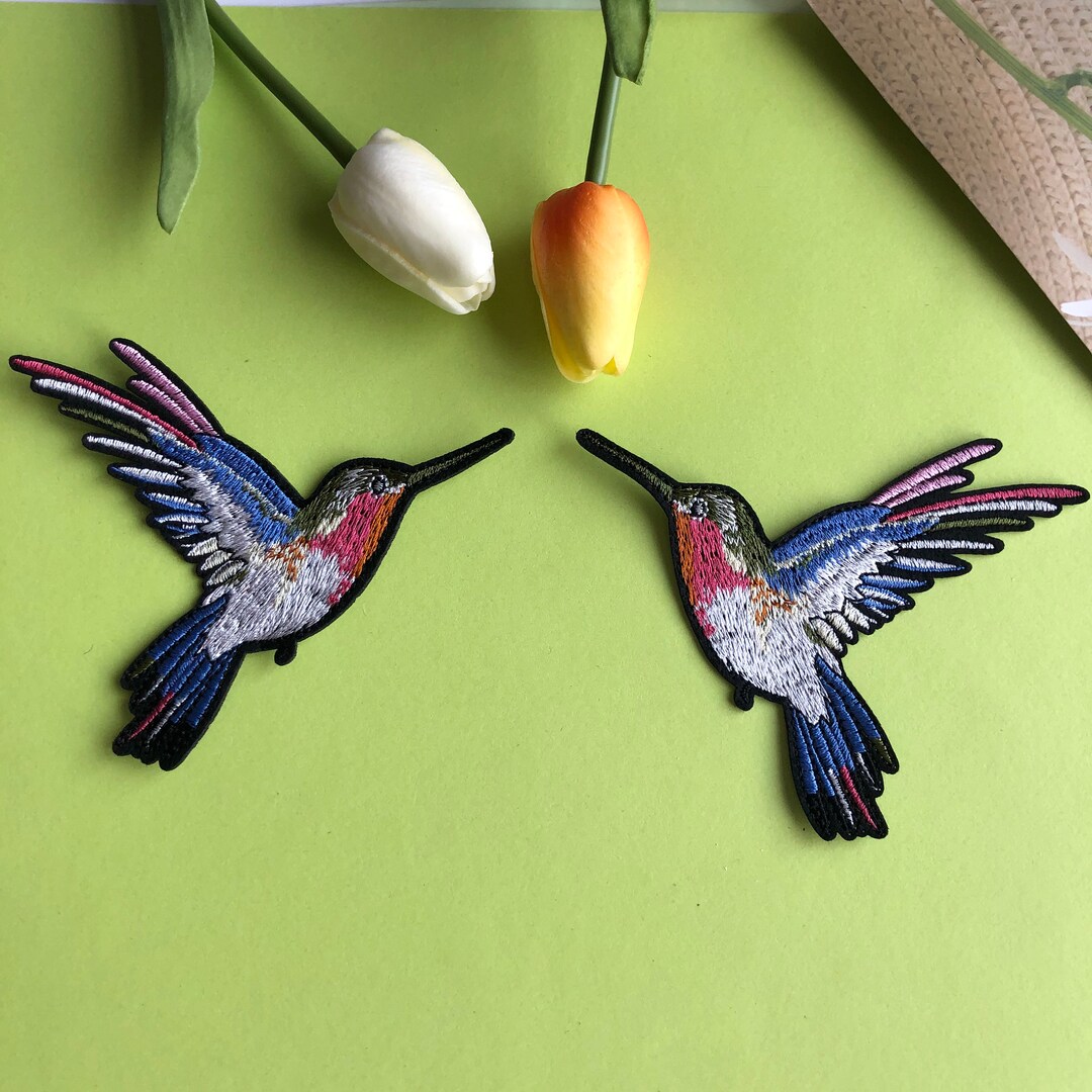 A Pair of Bird Embroidery Patches Kingfisher Patches Iron - Etsy