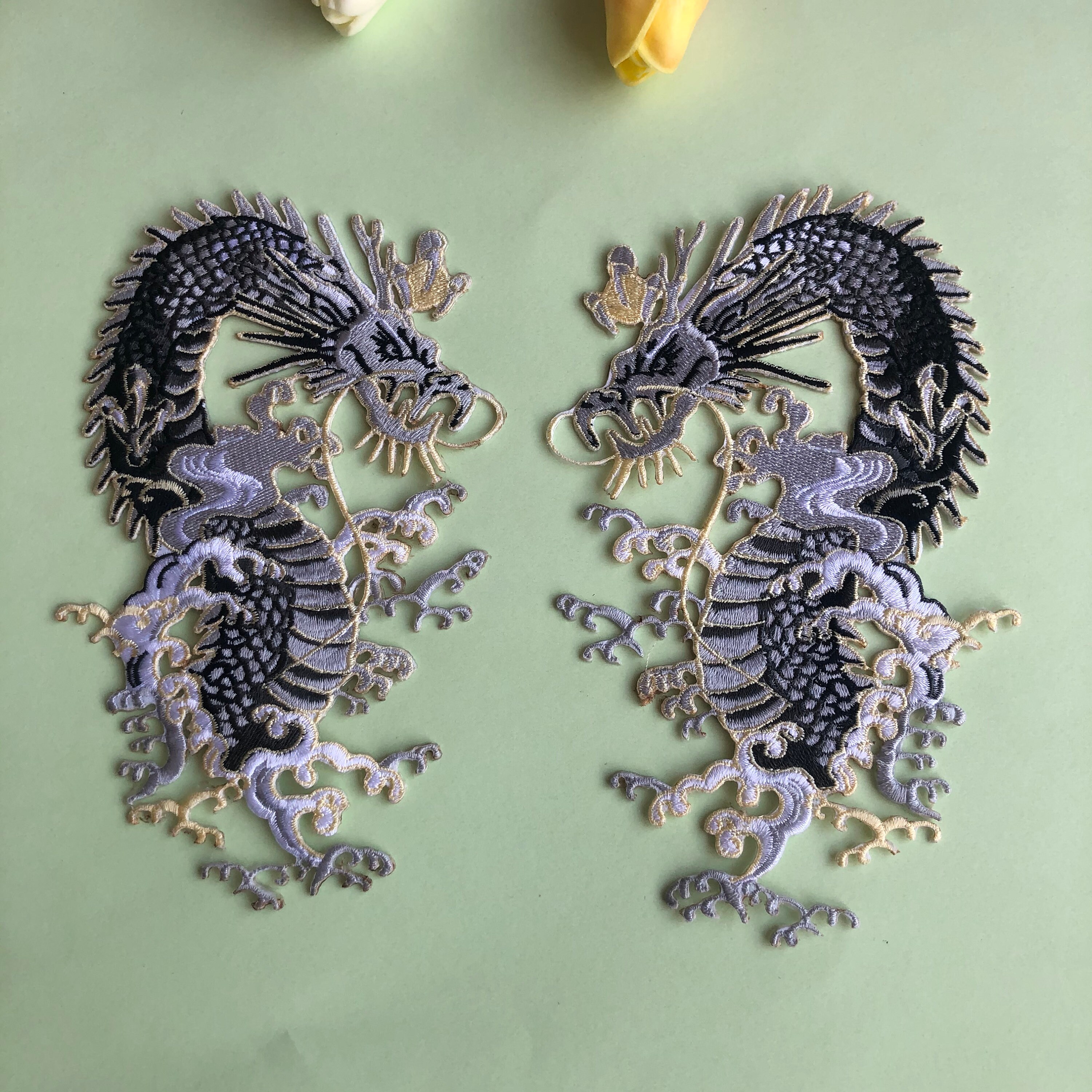 2PC Dragon Embroidery Patch Dragon Embroidery Patch Decal - Etsy