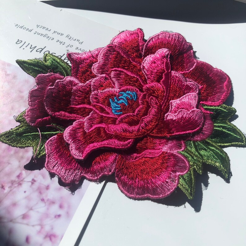 Rose Flower Embroidery Patch Classic Rose Sewn on Patch - Etsy