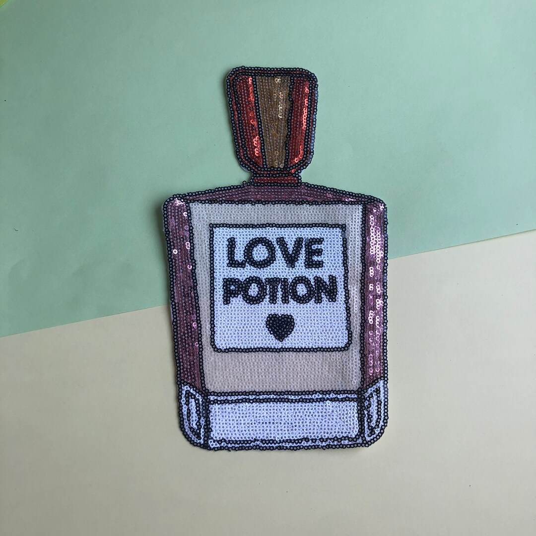 Love Perfume Bottle Patch, Sequin Patch, Vintage Fashion Embroidered ...