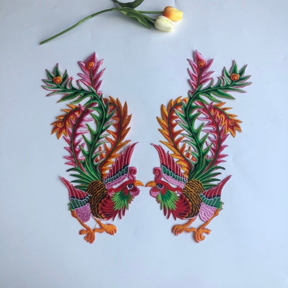 Set of 2PC Phoenix Embroidery Patches Rooster Embroidery - Etsy