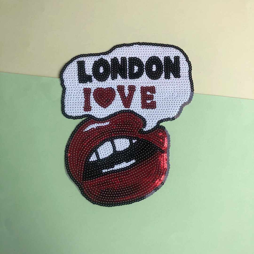 Red Lips Applique Patch, Sequin Patch, Letter Lips Sequin Sequined Iron ...