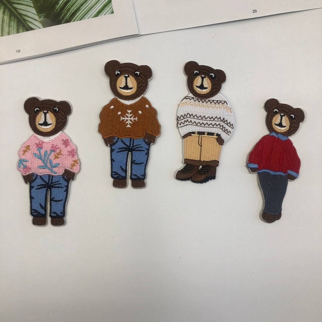 Self Adhesive Bear Decals, Fashionable Bear Man Decals, Men in Fashionable Sweaters - Etsy