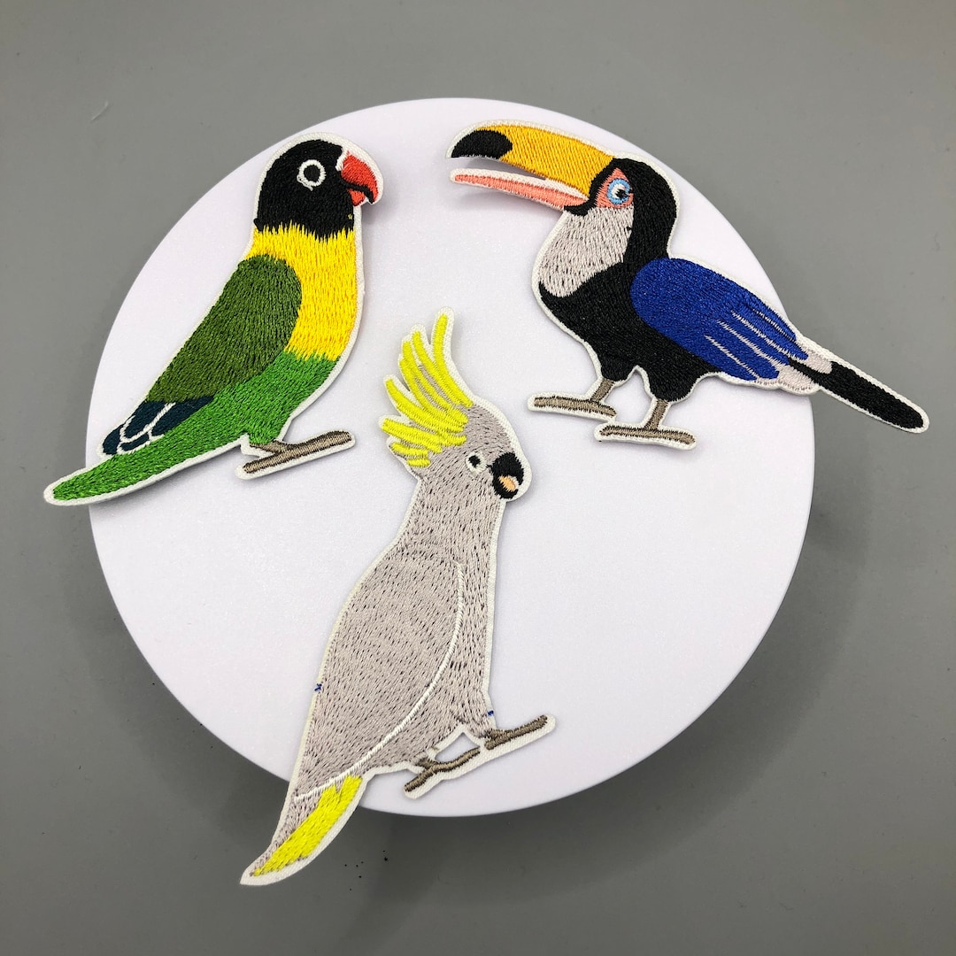 Parrot Iron Patch, Bird Badge, Parrot Badge, Children's Patch, DIY ...