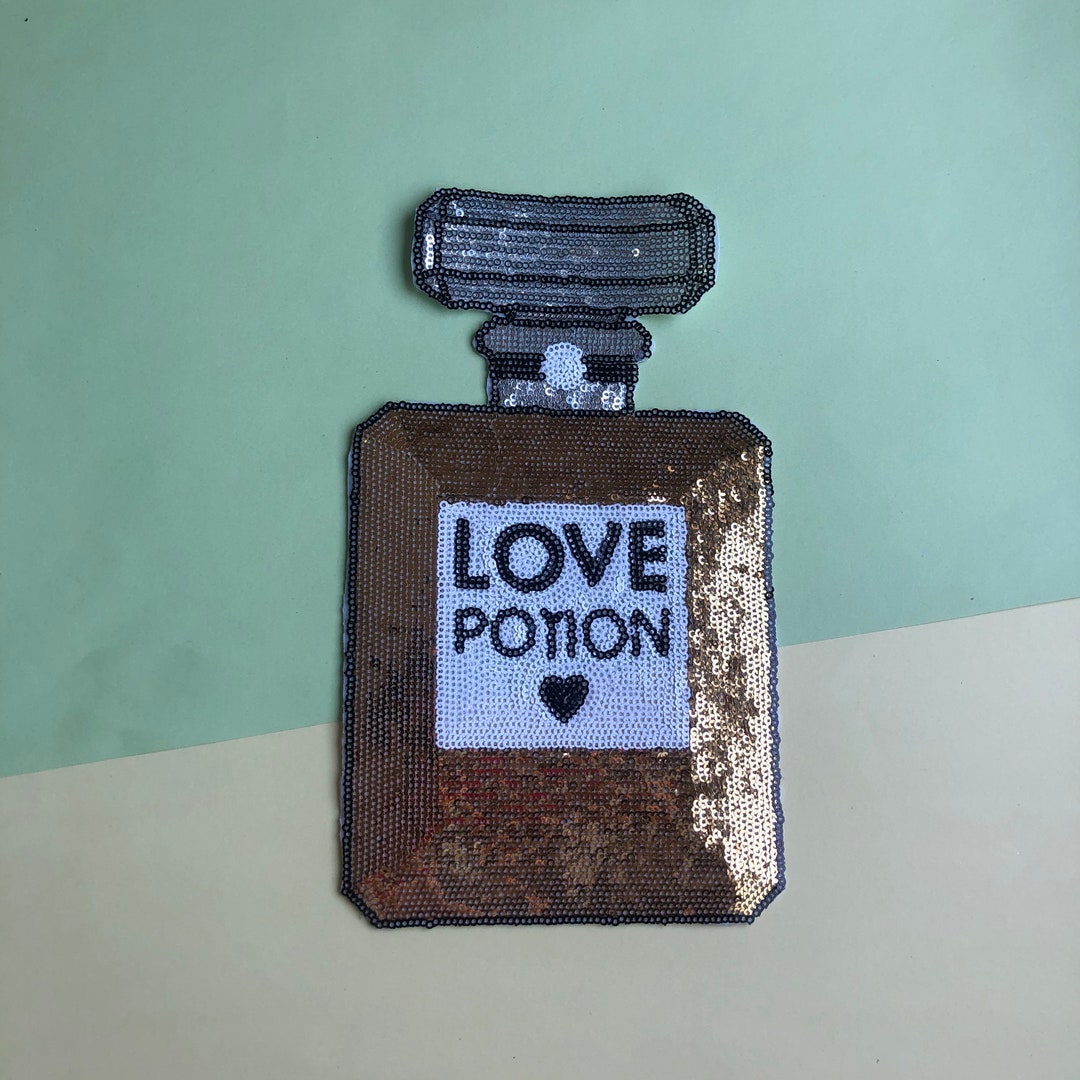 Sequin Perfume Bottle Decal Patch, Letter Sequin Perfume Bottle Ironing ...