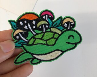 Green Sea Turtle Iron on Embroidered Patch - Etsy