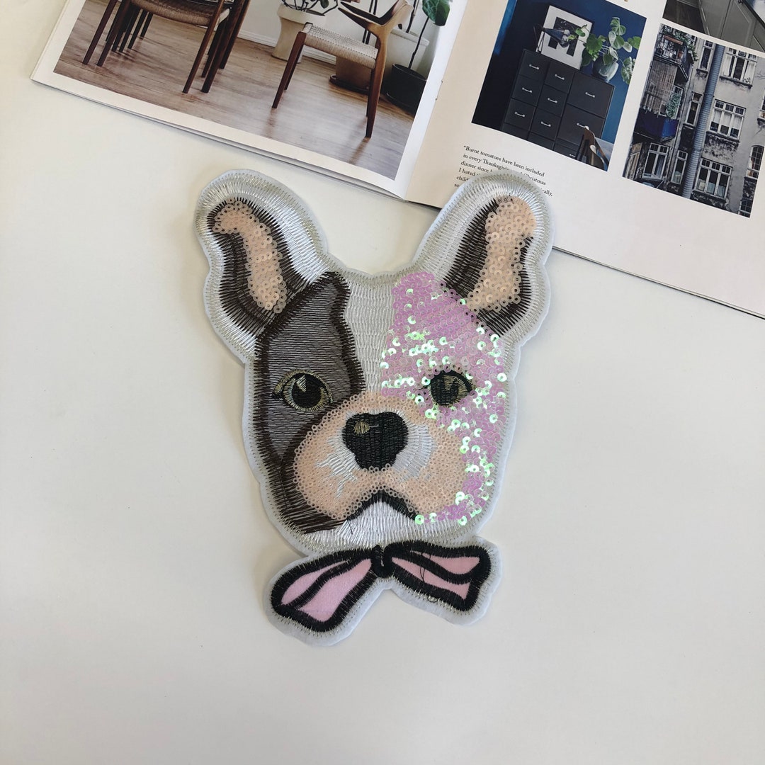 Dog Sequin Patch Dog Embroidery Patch and Dog Decal Patch Are - Etsy