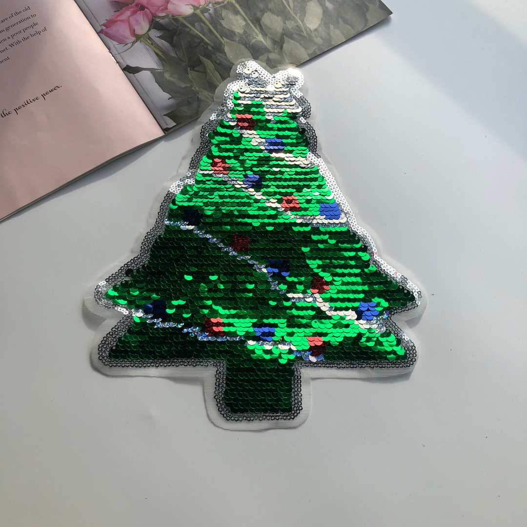 Christmas Tree Sequin Patch Reversible Christmas Tree Sequin Patch ...