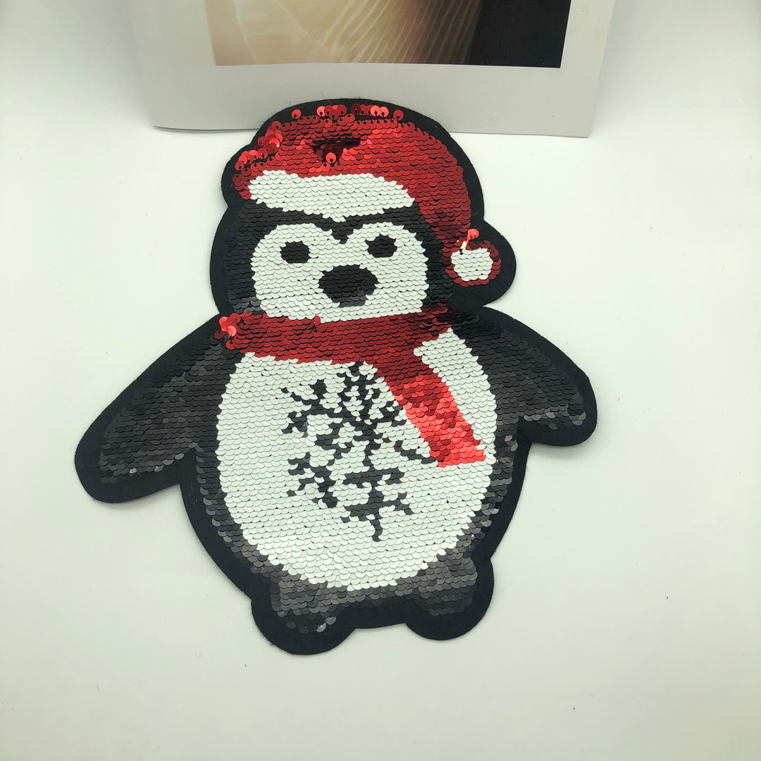 Christmas Penguin Reversible Penguin Decal Patch Christmas Patch ...