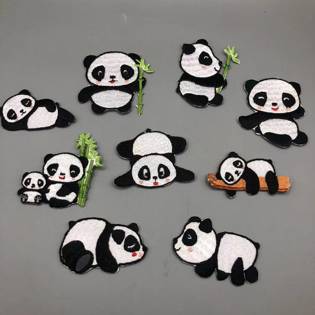 9little Panda Patches, Cute Panda Plant Patches, Embroidery Patches ...