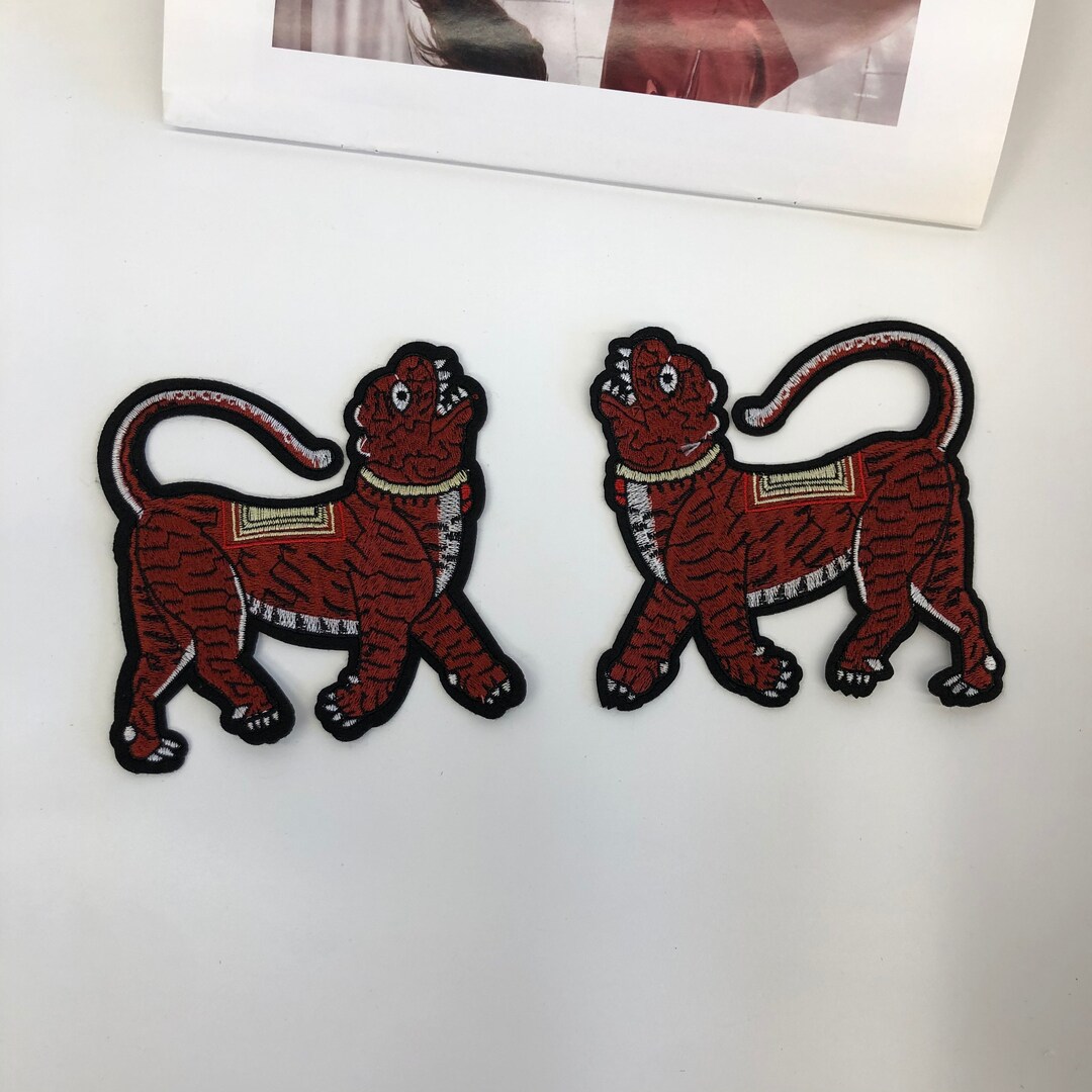 A Pair of Tiger Roaring Tiger Patches, Iron Patches, Embroidery Patches, Stitching Patches ...