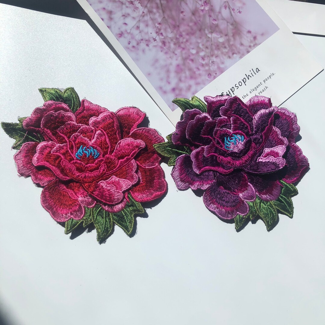 Rose Flower Embroidery Patch Classic Rose Sewn on Patch - Etsy