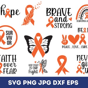 Leukemia Svg, Leukemia Awareness, Orange Ribbon Svg, Leukaemia Png ...