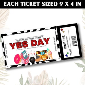 Printable Yes Day Ticket Template, Yes Day Voucher, Yes Day Ticket, Yes ...