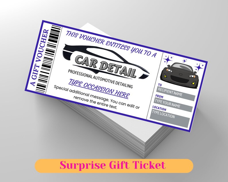 Editable Car Detailing Gift Certificate Template (instant Download ...