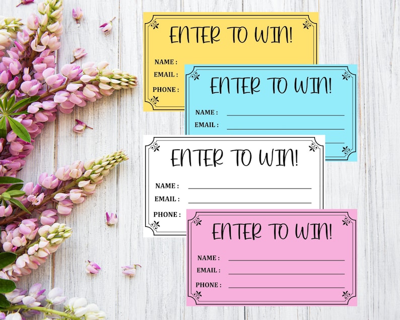 Printable Raffle Tickets, Enter to Win Tickets, Raffle Ticket Template ...