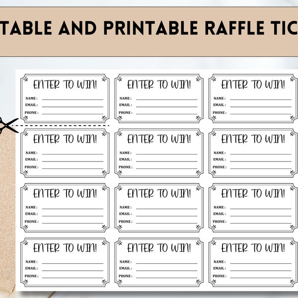 Printable Raffle Tickets - Etsy