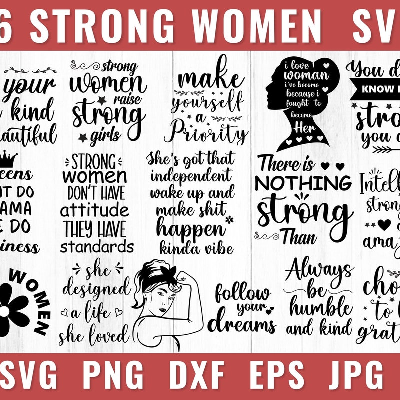Strong Woman Svg - Etsy
