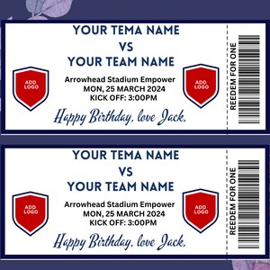 Editable Sports Ticket Template, DIY Sporting Ticket, Custom Sports ...