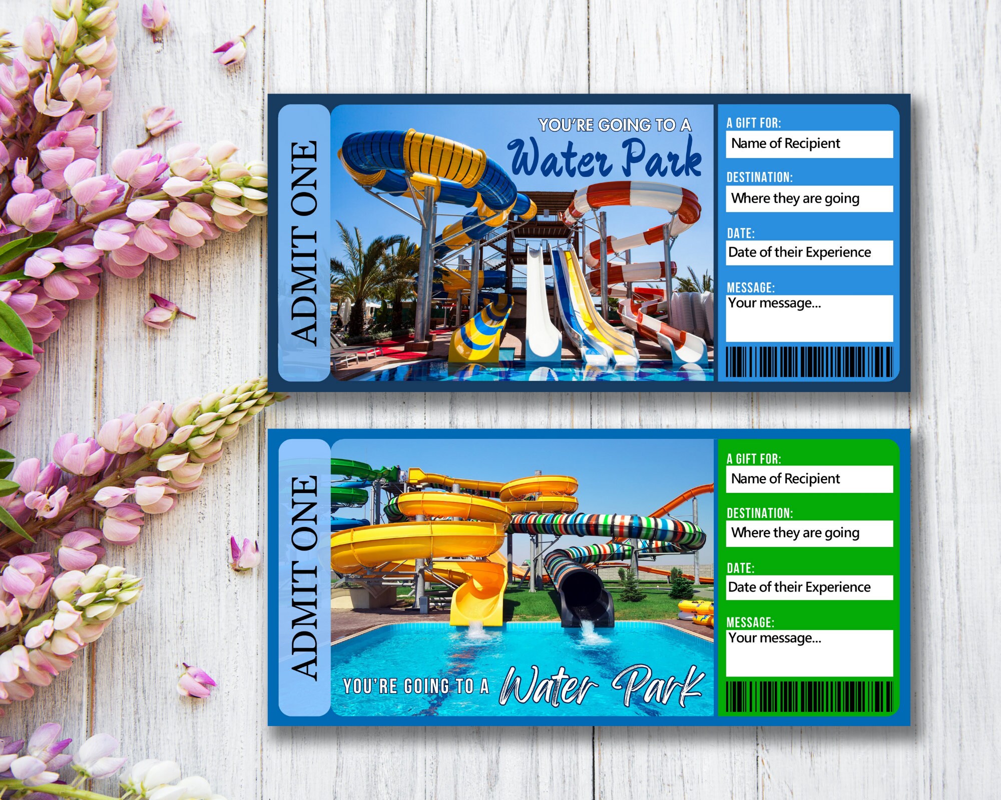 Printable Waterpark Surprise Trip Ticket Template, Ticket Template ...
