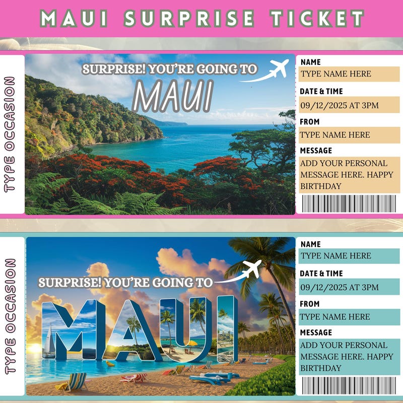 Boarding Pass to Maui - Etsy