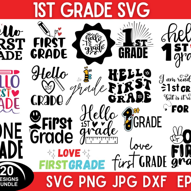 Hello First Grade Svg - Etsy