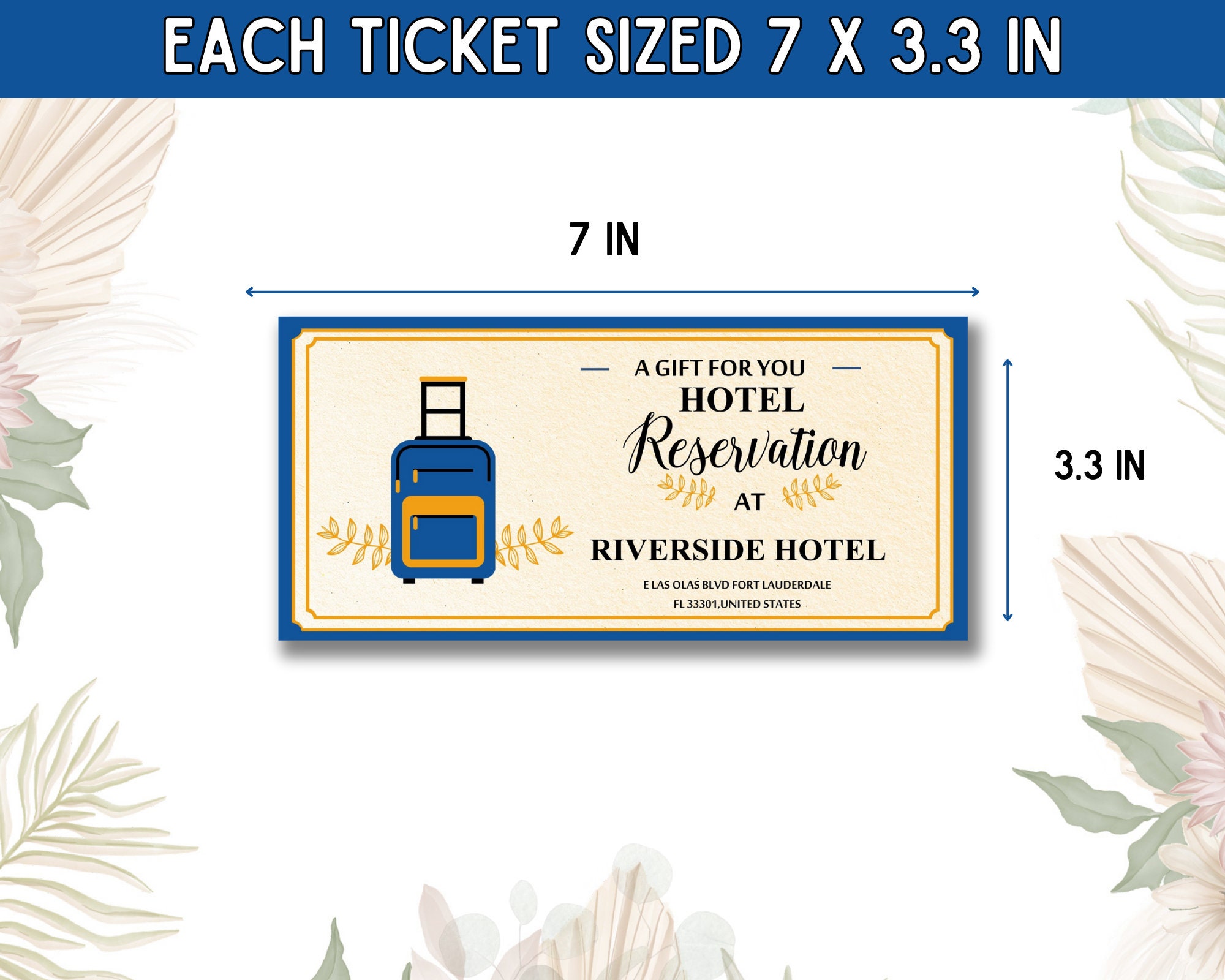 Printable Hotel Reservation Ticket, Surprise Hotel Reservation Ticket ...