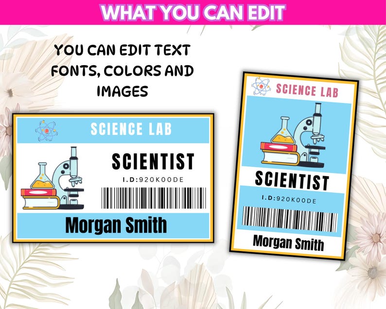 Editable Scientist ID Badge Template, Science Lab Pretend Play ...