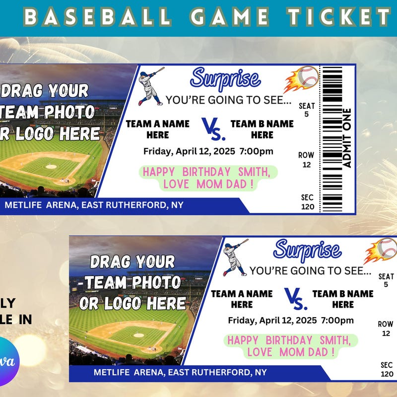 Baseball Ticket - Etsy