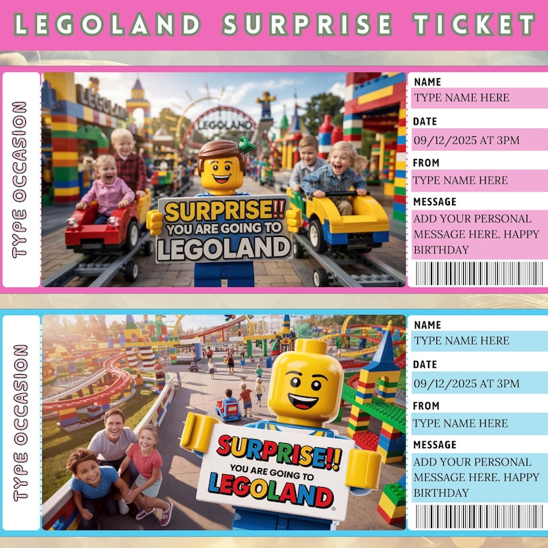 Printed Legoland Ticket - Etsy