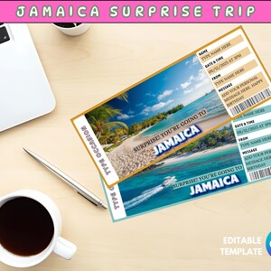 Jamaica Surprise Trip Ticket: Editable Boarding Pass (digital Download ...