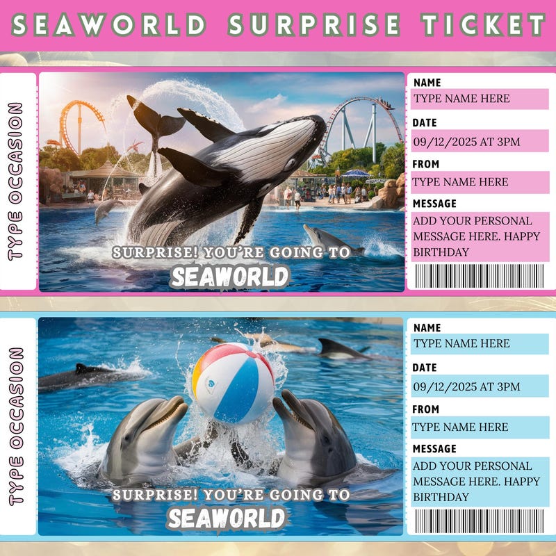Seaworld Reveal Tickets - Etsy