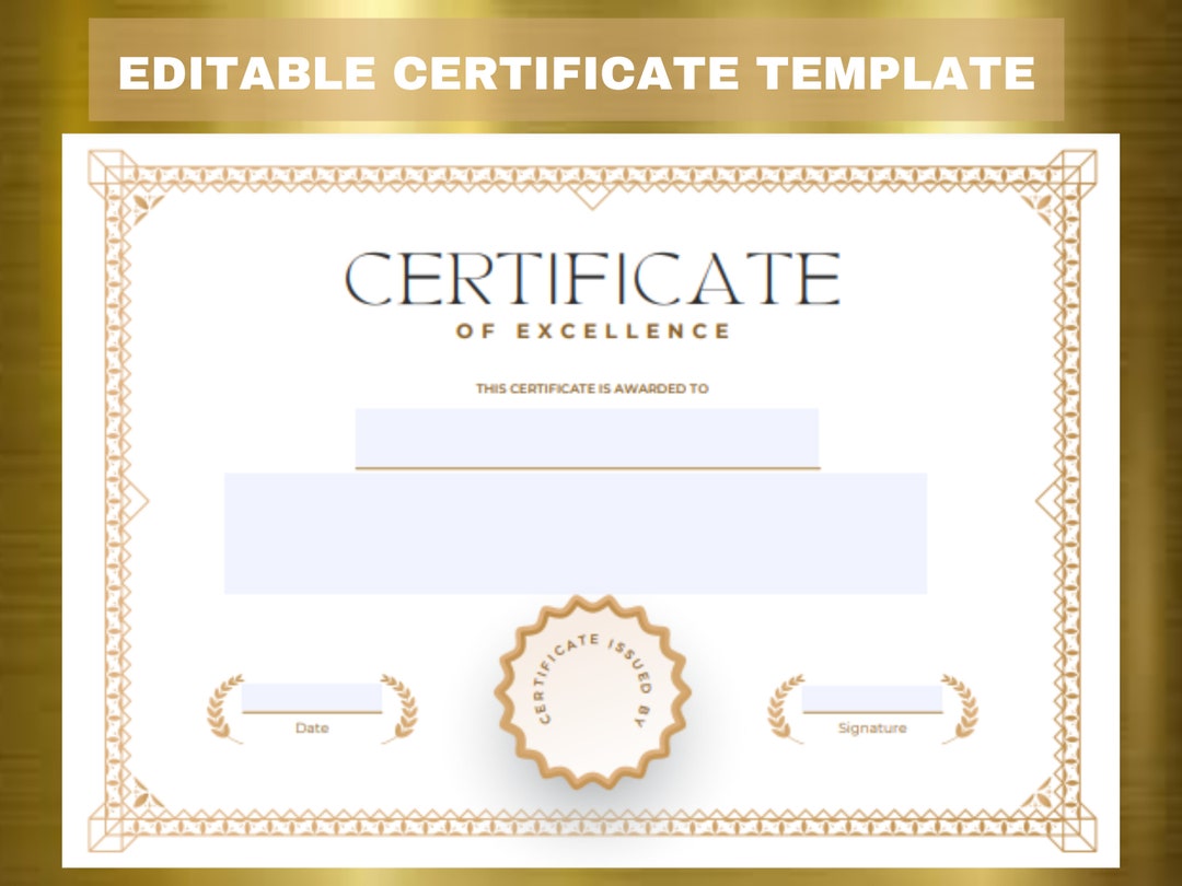 Certificate Template,editable Certificate,custom Certificate, Modern ...