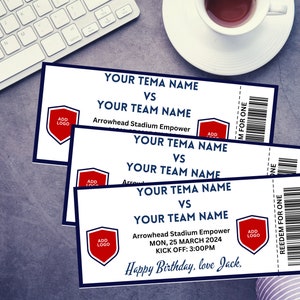 Editable Sports Ticket Template, DIY Sporting Ticket, Custom Sports ...