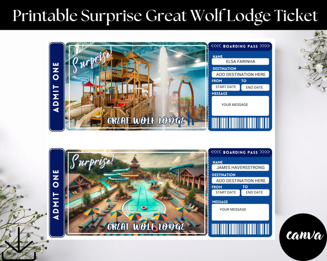 Surprise Great Wolf Lodge Trip Reveal Gift Ticket, Great Wolf Lodge ...