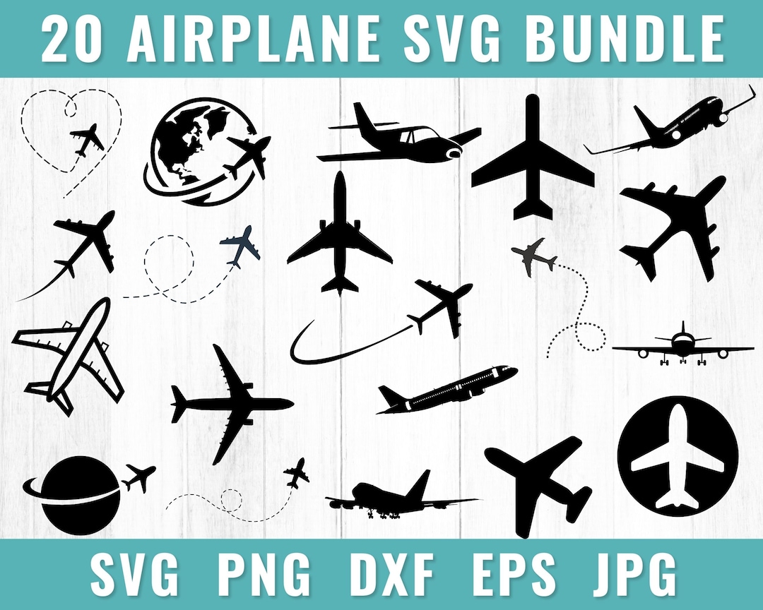 Avión Svg, Imágenes Prediseñadas de avión, Viajes Svg, Silueta de avión ...