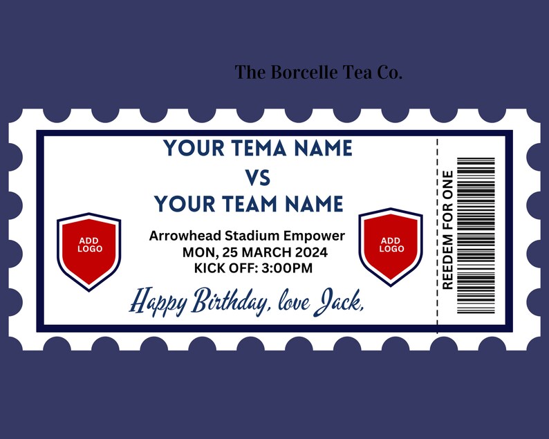 Editable Sports Ticket Template, DIY Sporting Ticket, Custom Sports ...