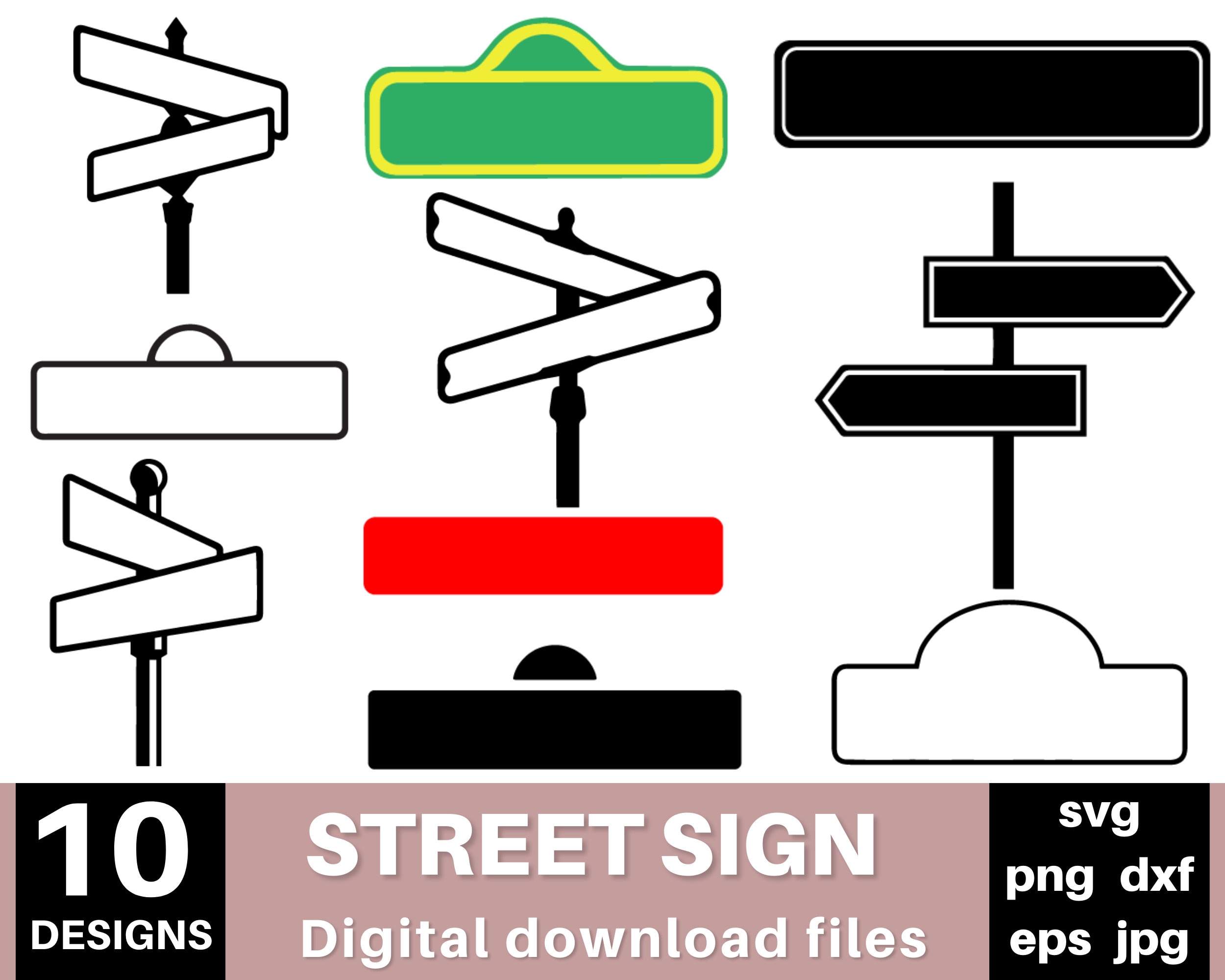 Street Sign Svg Street Sign Png Street Sign Clipart Custom - Etsy