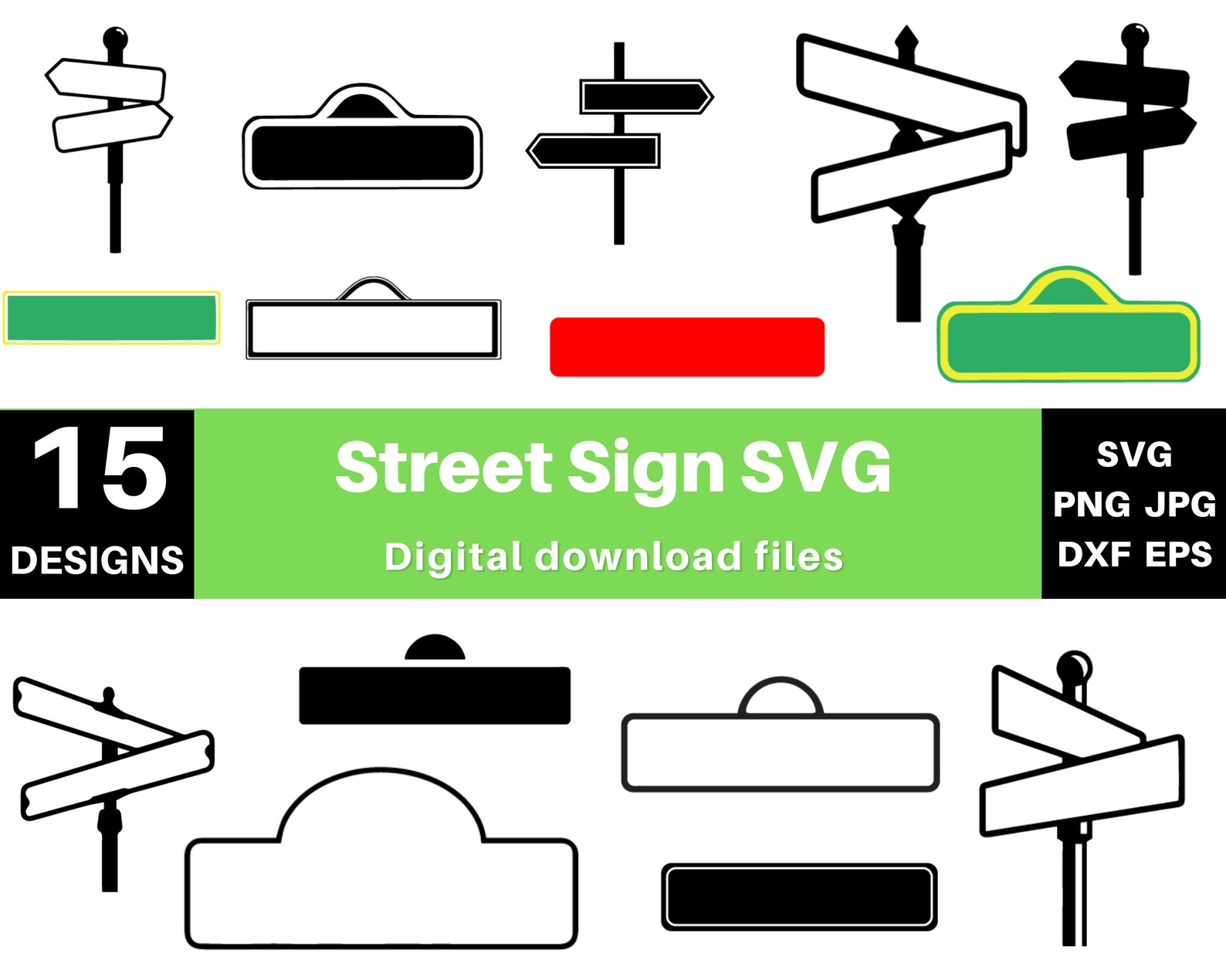 Street Sign Svg, Street Sign Png, Street Sign Clipart, Custom Street ...