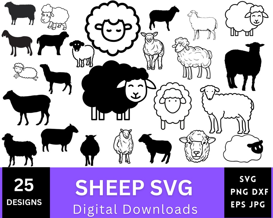 Ovejas Svg Imágenes Prediseñadas de ovejas Vector de ovejas - Etsy España