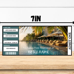 Hotel Reservations Surprise Reveal Ticket Template, Ticket Template ...