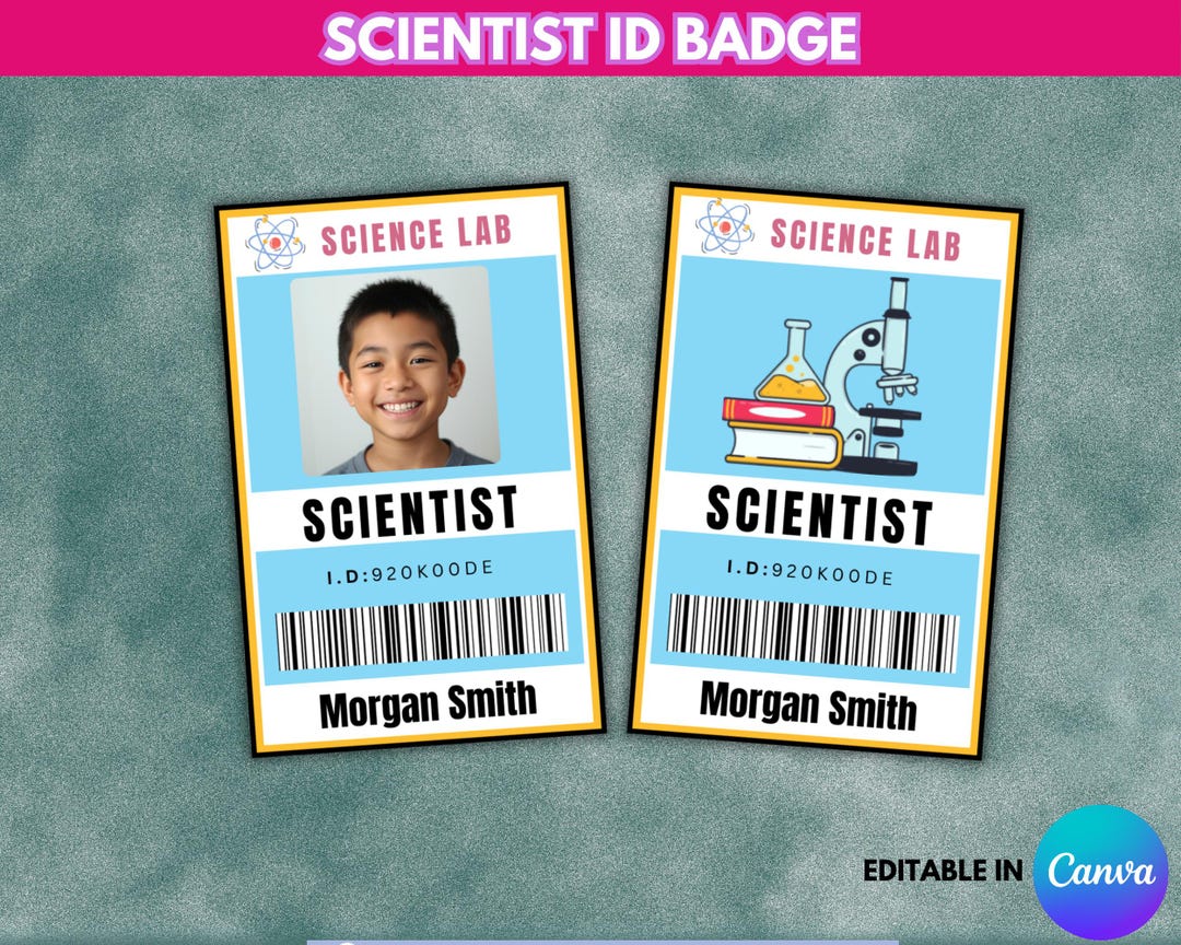 Editable Scientist ID Badge Template, Science Lab Pretend Play ...