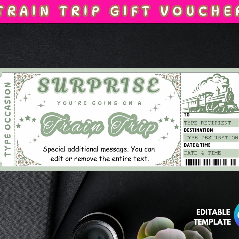Train Ticket Template - Etsy